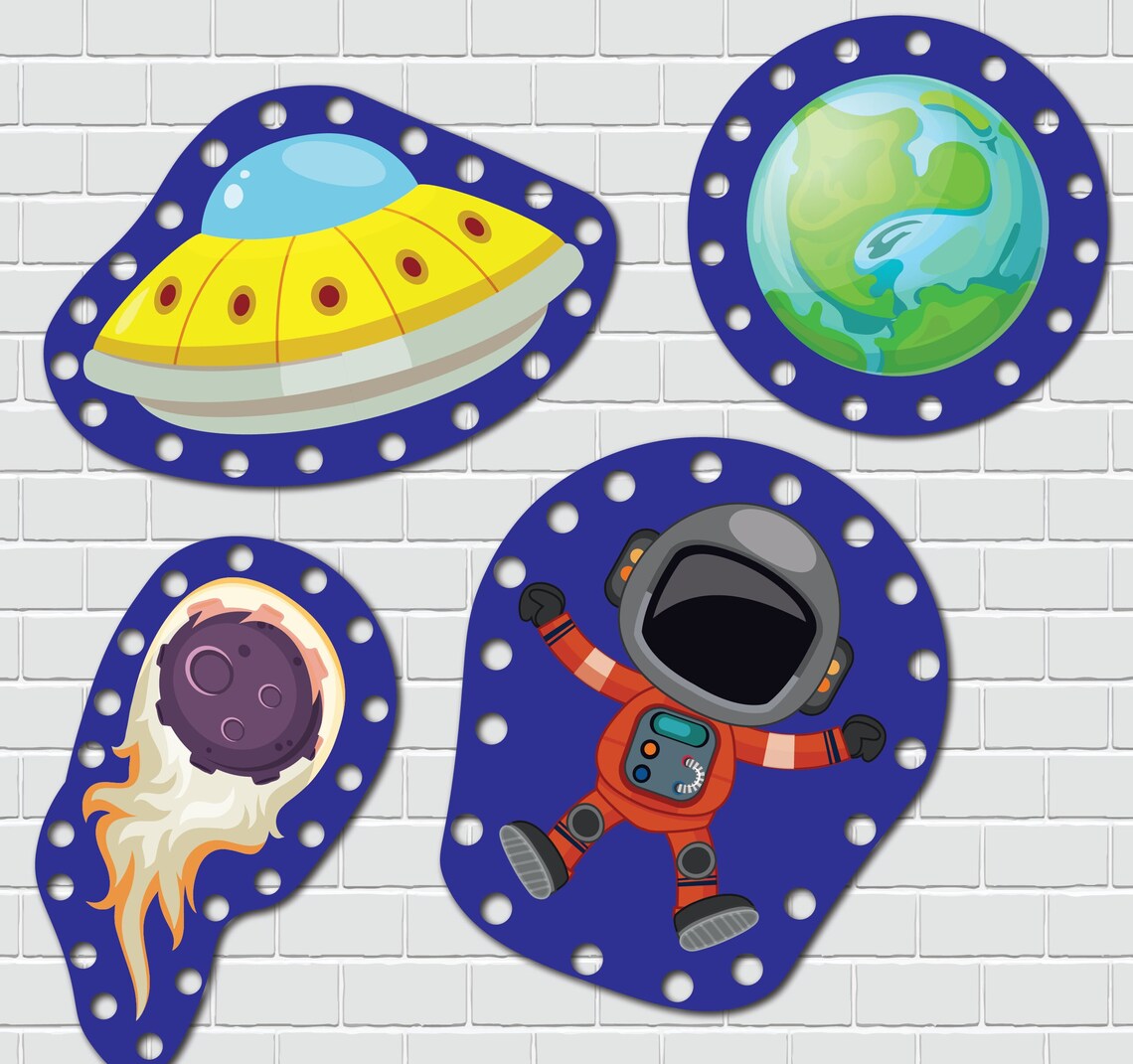 Space Lacing Cards, Preschool Fine Motor Skill Activity, Universe Theme ...