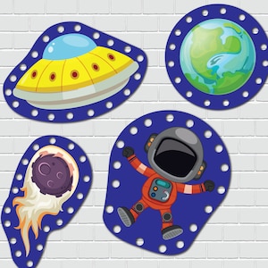 Space Lacing Cards, Preschool Fine Motor Skill Activity, Universe Theme ...