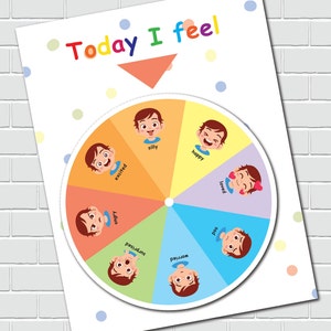 Emotions Wheel Printable Activity for Boys, Kids Feelings, Emotions ...