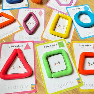 Shapes Play Dough Mats, Printable Montessori Play Doh Activity ...