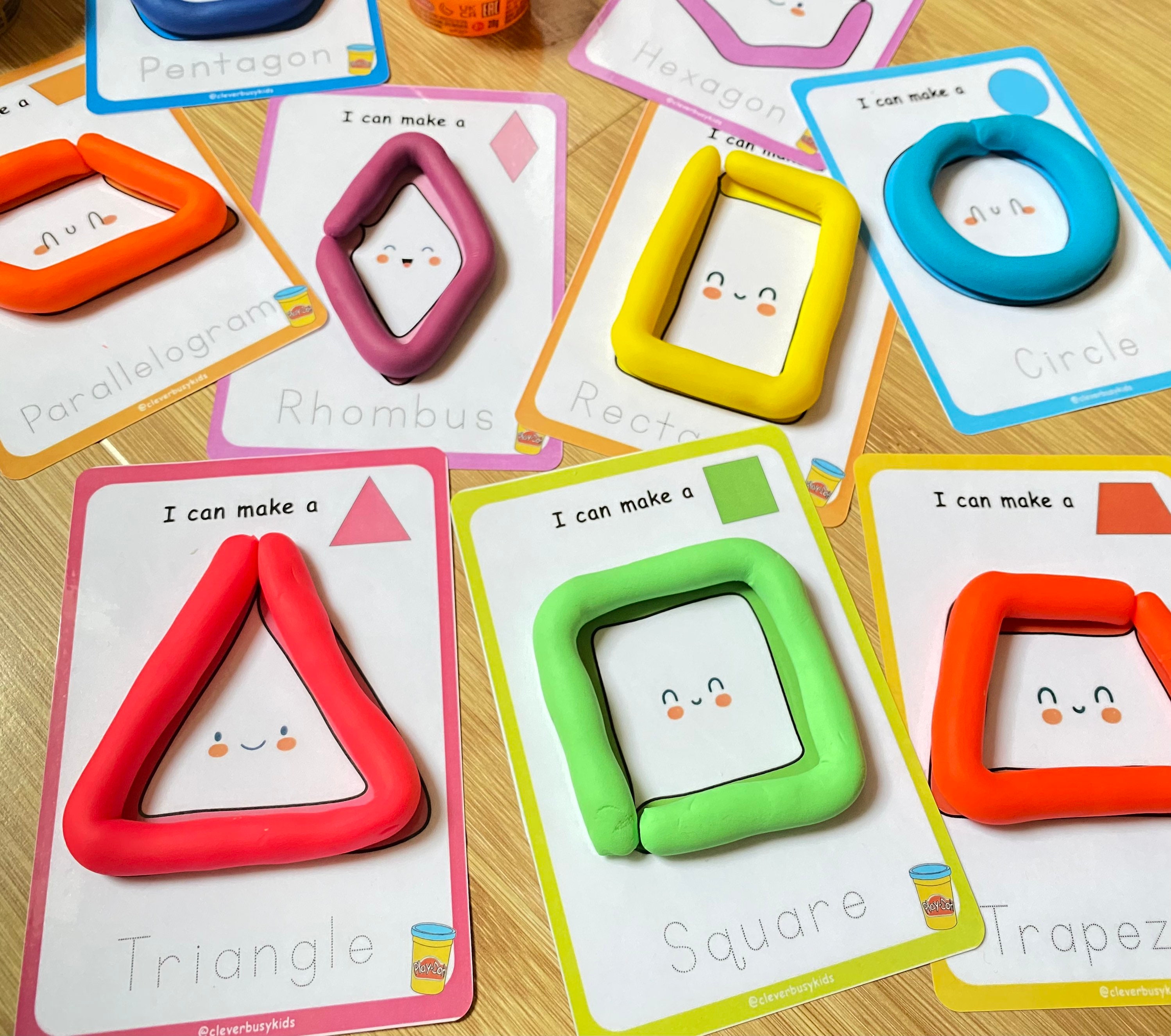 Shapes Play Dough Mats, Printable Montessori Play Doh Activity ...