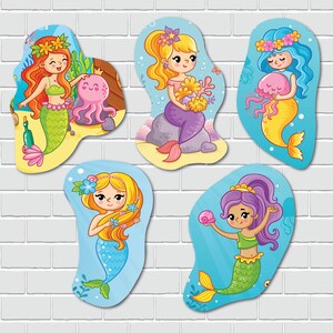 Mermaids Lacing Cards, Preschool Fine Motor Skill Activity, Toddler ...