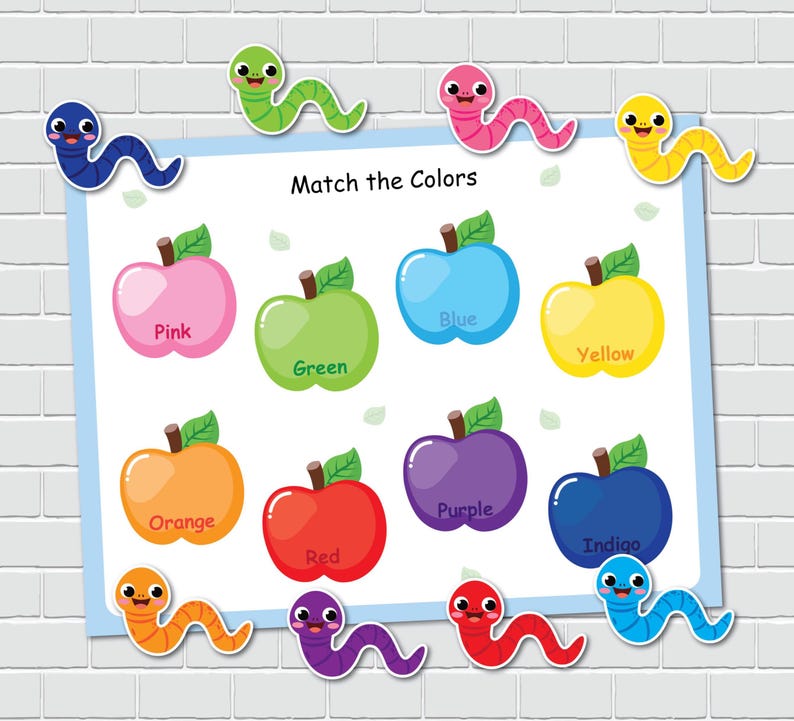 Apple Color Matching Activity, Color Printables, Toddler Busy Book ...