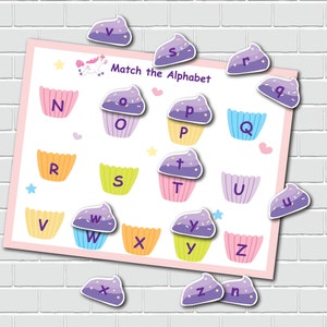 Cupcake Alphabet Matching Printable Activity. Toddler ABC Learning ...