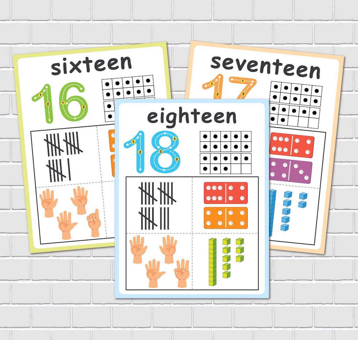 Number Sense Posters 1-20. Preschool Math Activities, Number ...