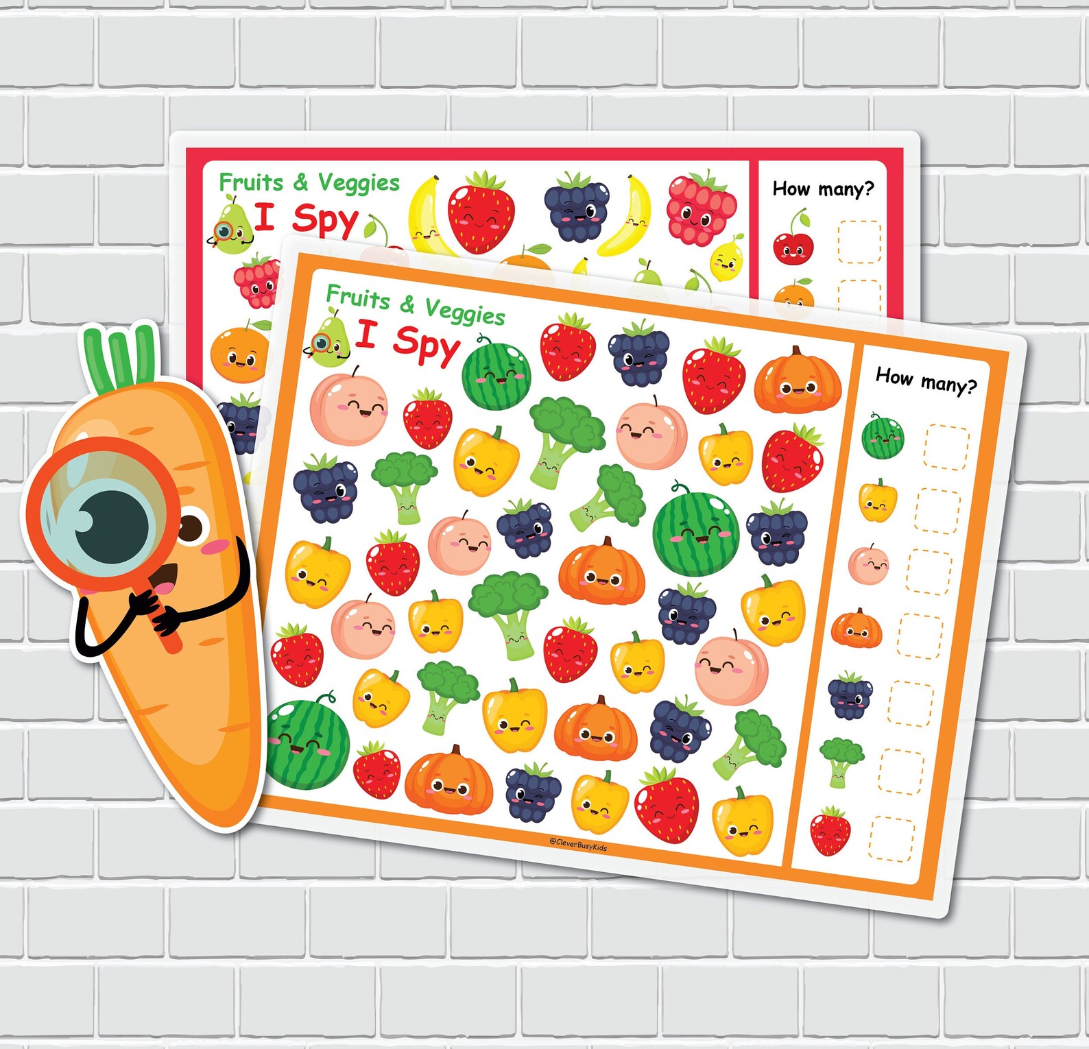 I Spy Fruits and Veggies Printable Activity for Toddlers, Look and Find ...