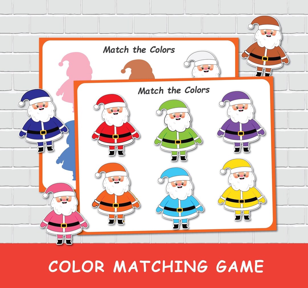 Santa Color Matching Activity, Toddler Printable, Christmas Busy Book ...