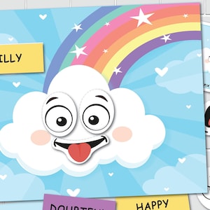 Emotions and Feelings Matching Game, Rainbow Activity for Kids, Autism ...