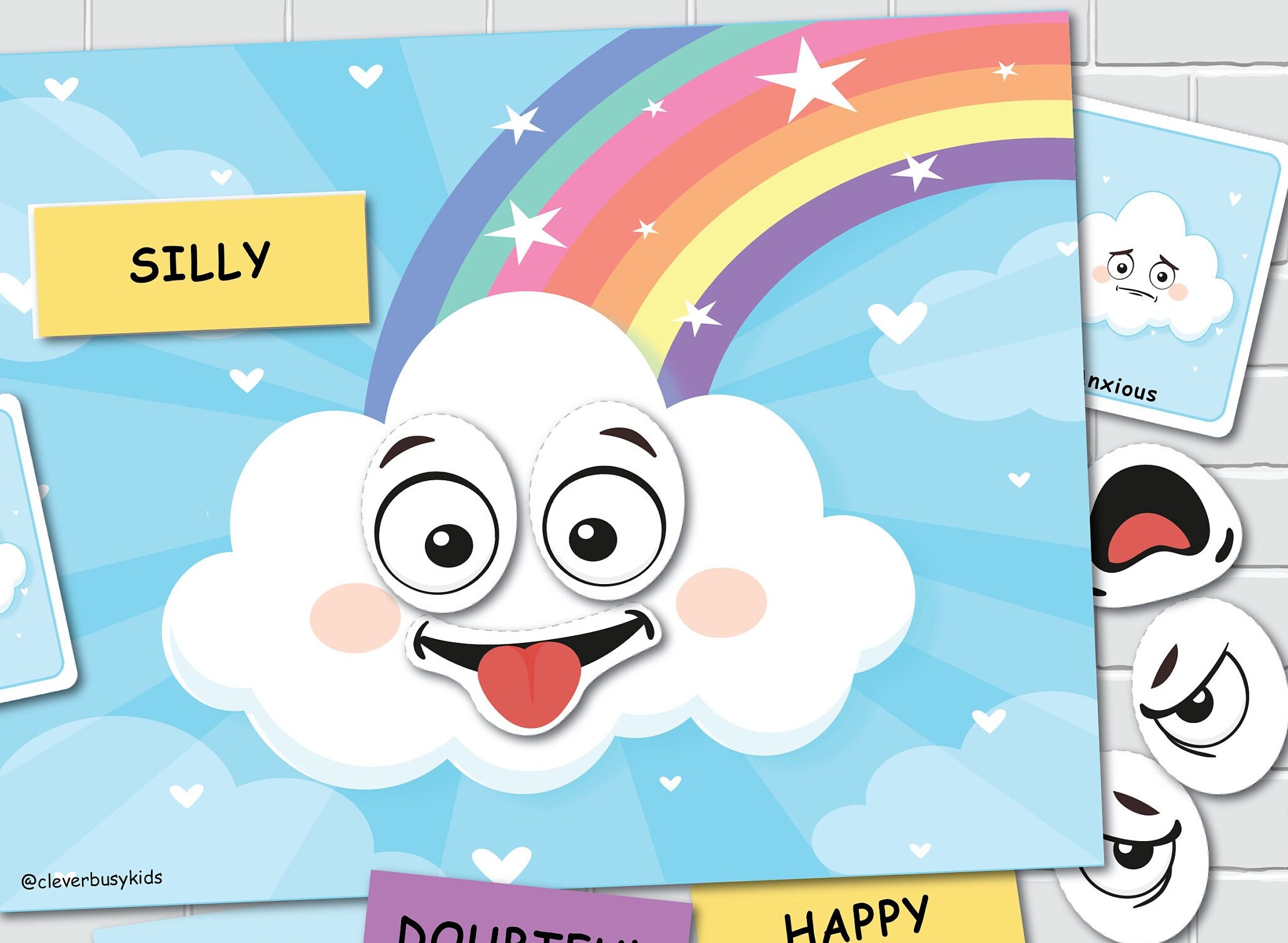 Emotions and Feelings Matching Game, Rainbow Activity for Kids, Autism ...