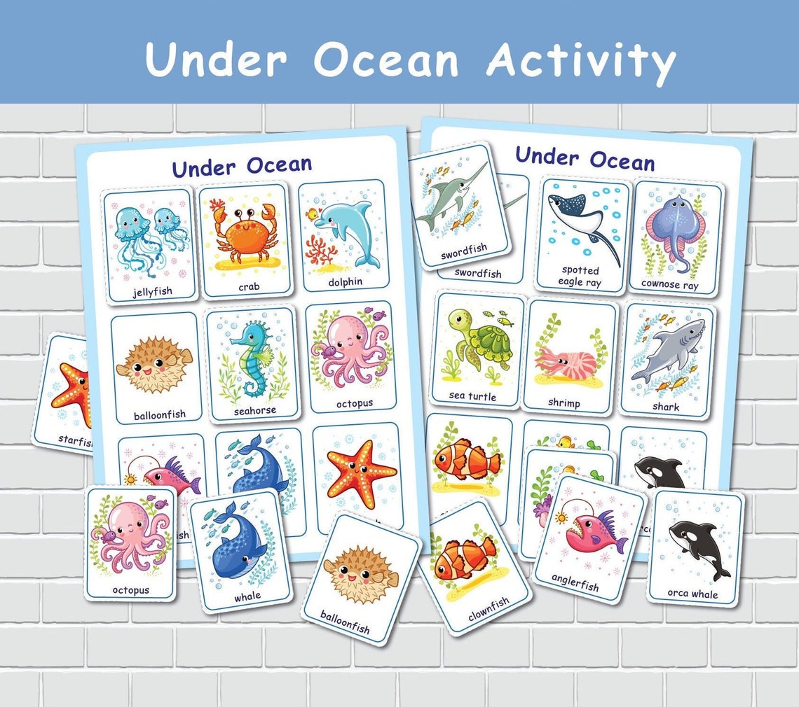 Ocean Animals Busy Book Pages Matching Activity Toddler - Etsy
