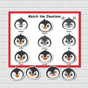 Penguin Emotions Activity, Feelings Matching Game, File Folder Games ...