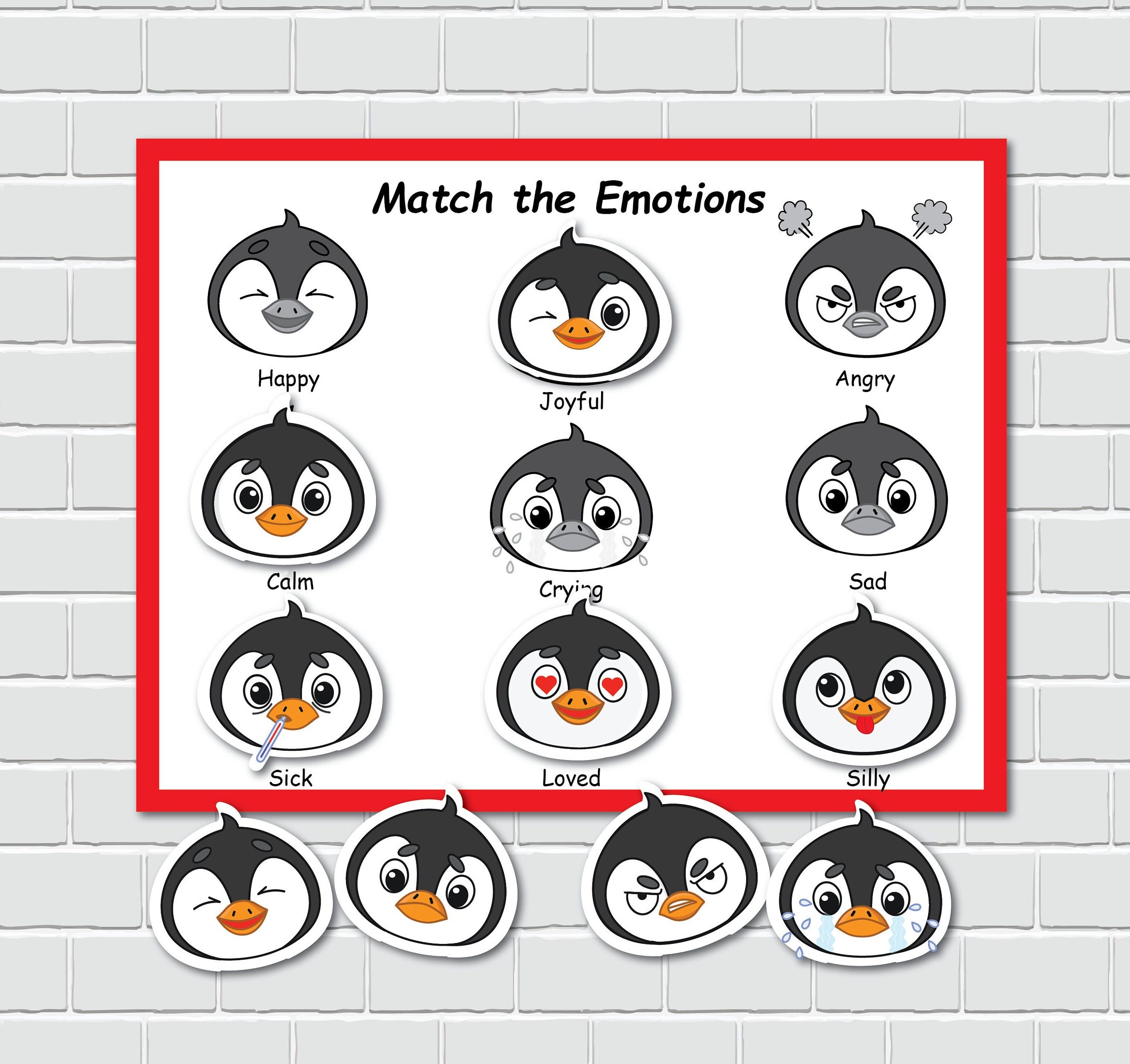 Penguin Emotions Activity, Feelings Matching Game, File Folder Games ...