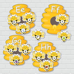 Bees and Beehive ABC Matching Activity for Kids, Summer Busy Book ...