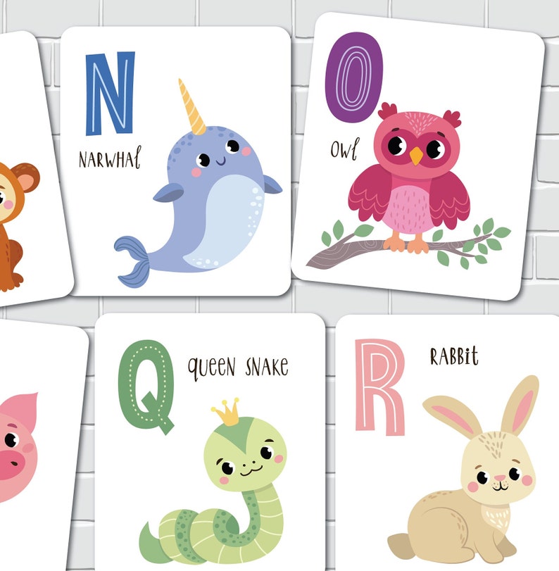 Alphabet Flashcards for Toddlers ABC Printable Flash Cards - Etsy