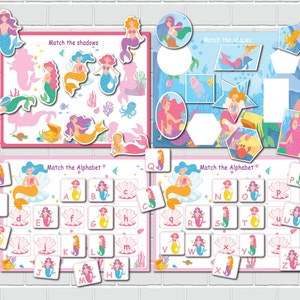 Mermaids Busy Book Pages, Toddler Learning Binder, Preschool Quiet Book ...