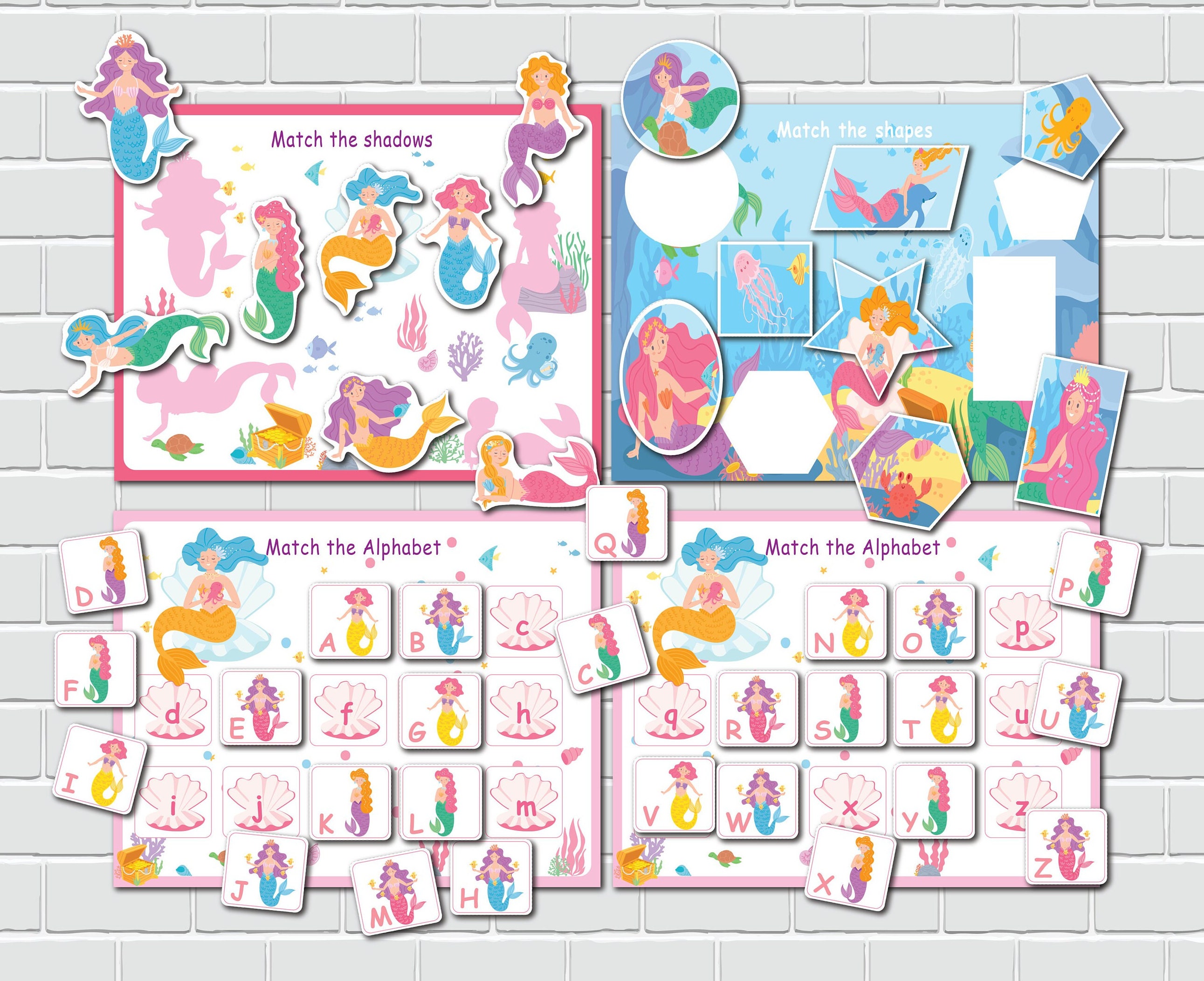 Mermaids Busy Book Pages Toddler Learning Binder Preschool - Etsy