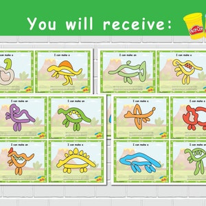 Dinosaurs Play Dough Mats Printable Play Doh Preschool - Etsy
