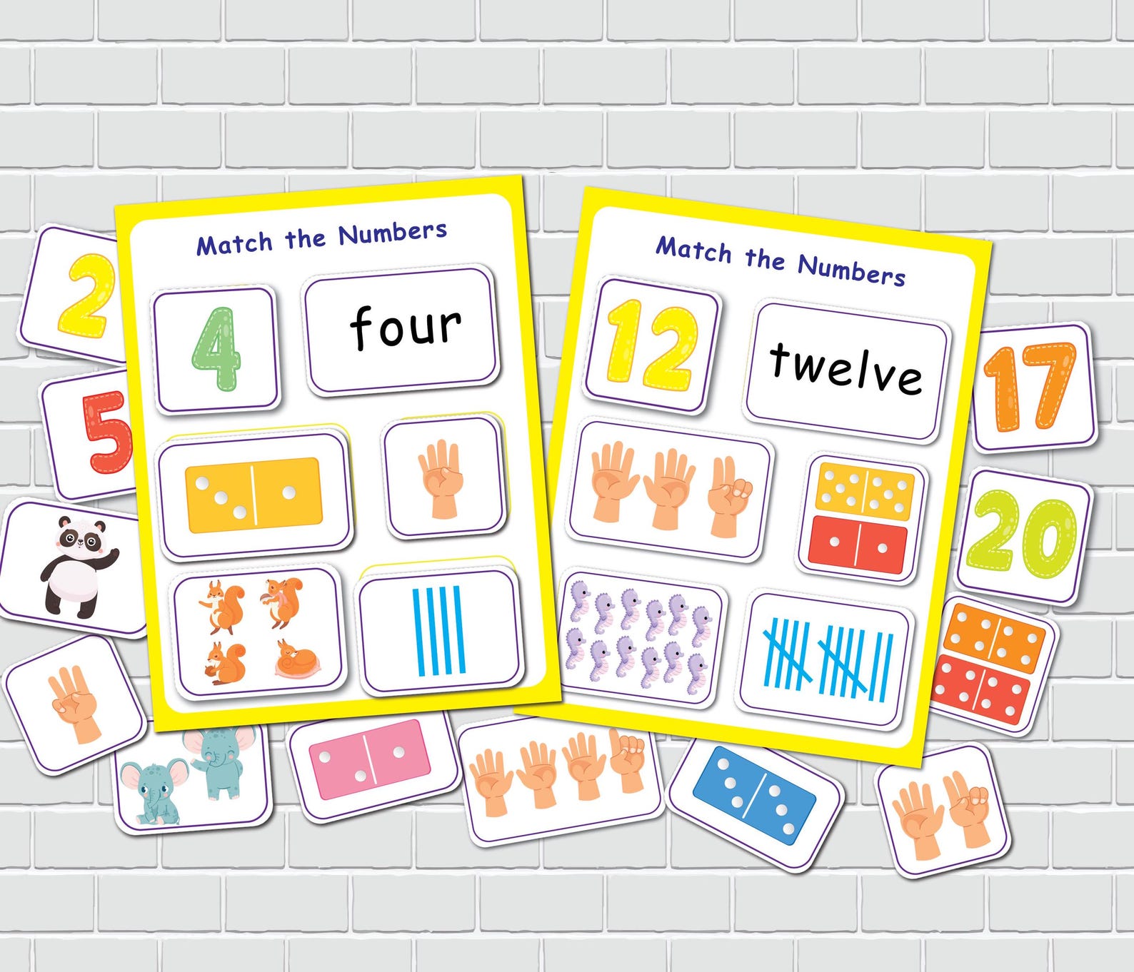 Matching Numbers 1-20 Activity. Counting Game, Preschool Math, Number ...