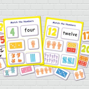 Matching Numbers 1-20 Activity. Counting Game, Preschool Math, Number ...