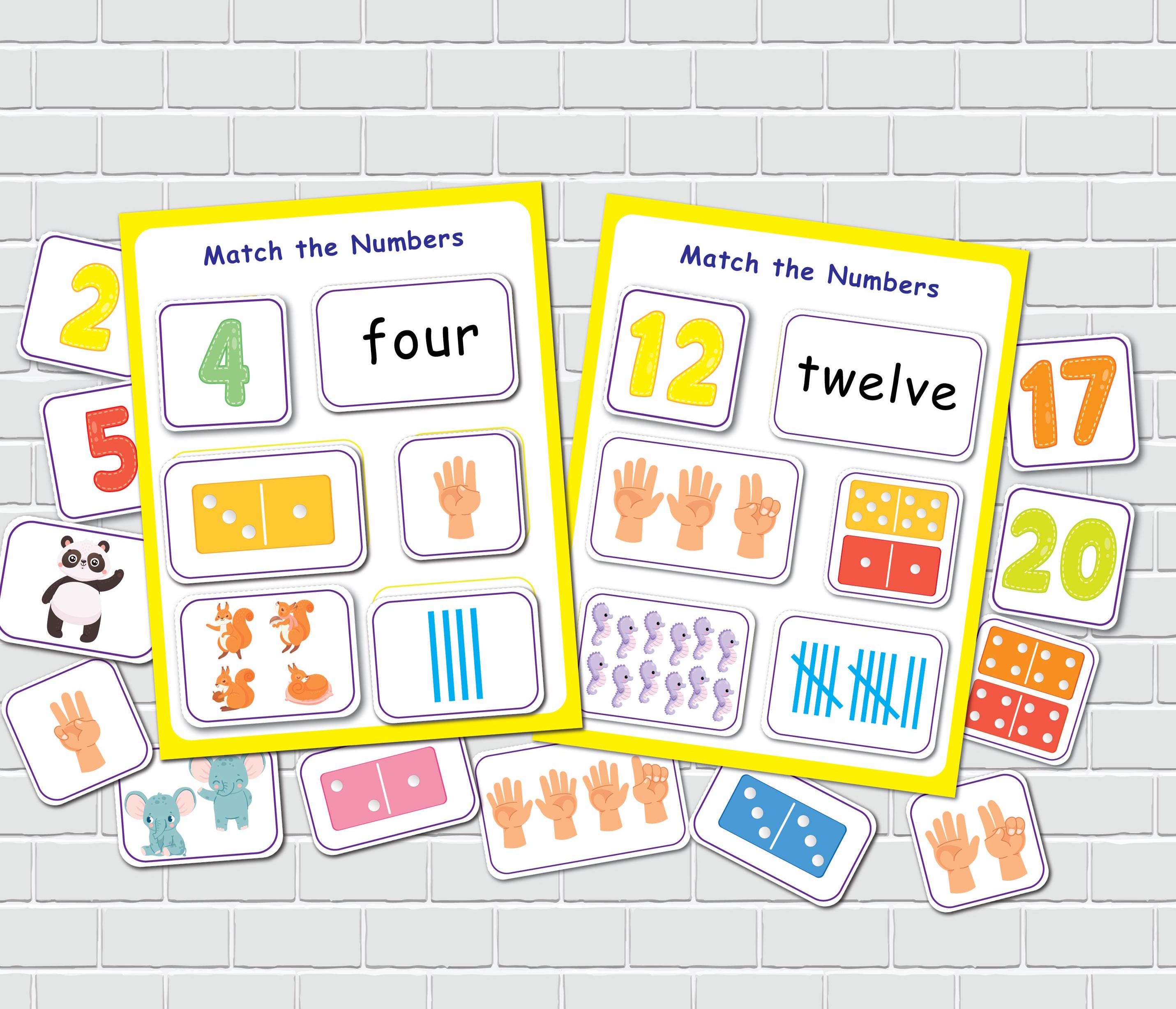 Matching Numbers 1-20 Activity. Counting Game, Preschool Math, Number ...