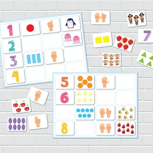 Numbers Matching Activity for Kids, Counting Game, Preschool Math ...