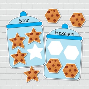 Cookie Jars Shapes Sorting Activity, 2D Shapes Matching Game, File ...