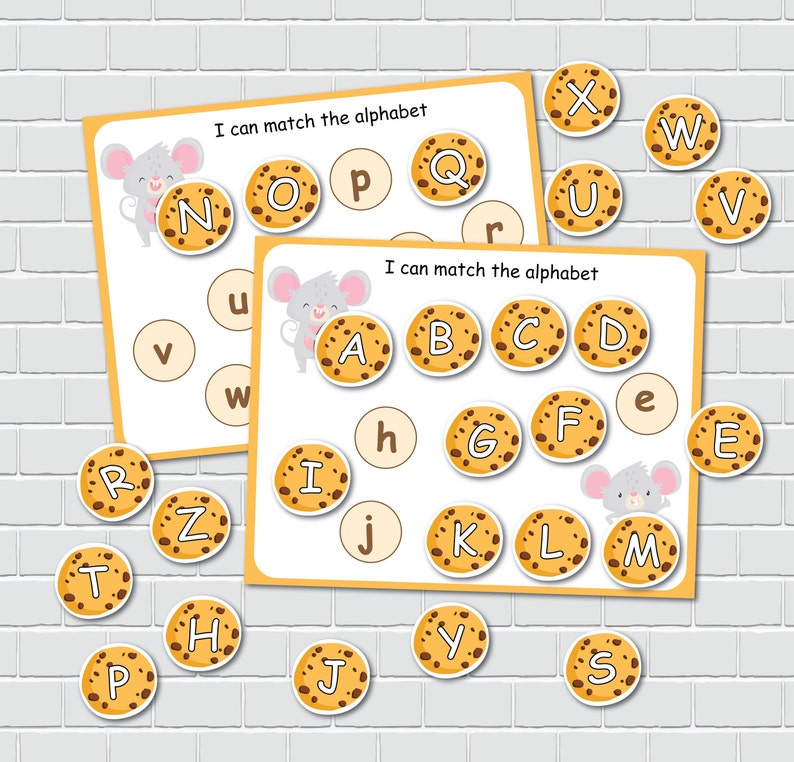 Cookies Alphabet Matching Game, ABC Busy Book Pages, Toddler Learning ...