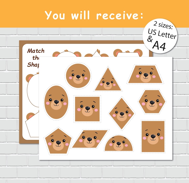 Bear Shape Matching Activity, 2D Shapes, File Folder Games, Special ...