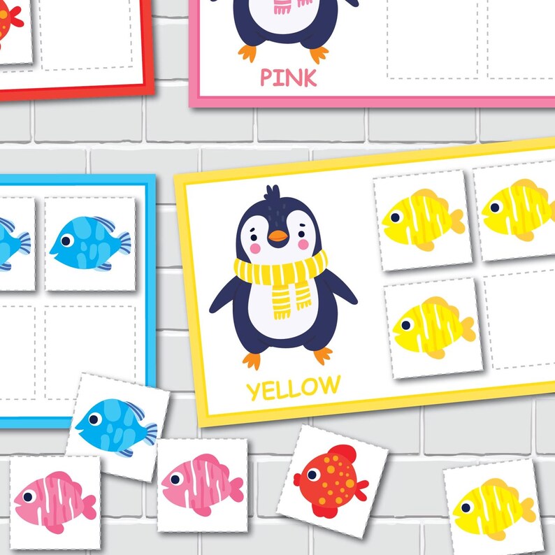 Penguin Color Matching Activity for Kids, Winter Activities, Toddler ...