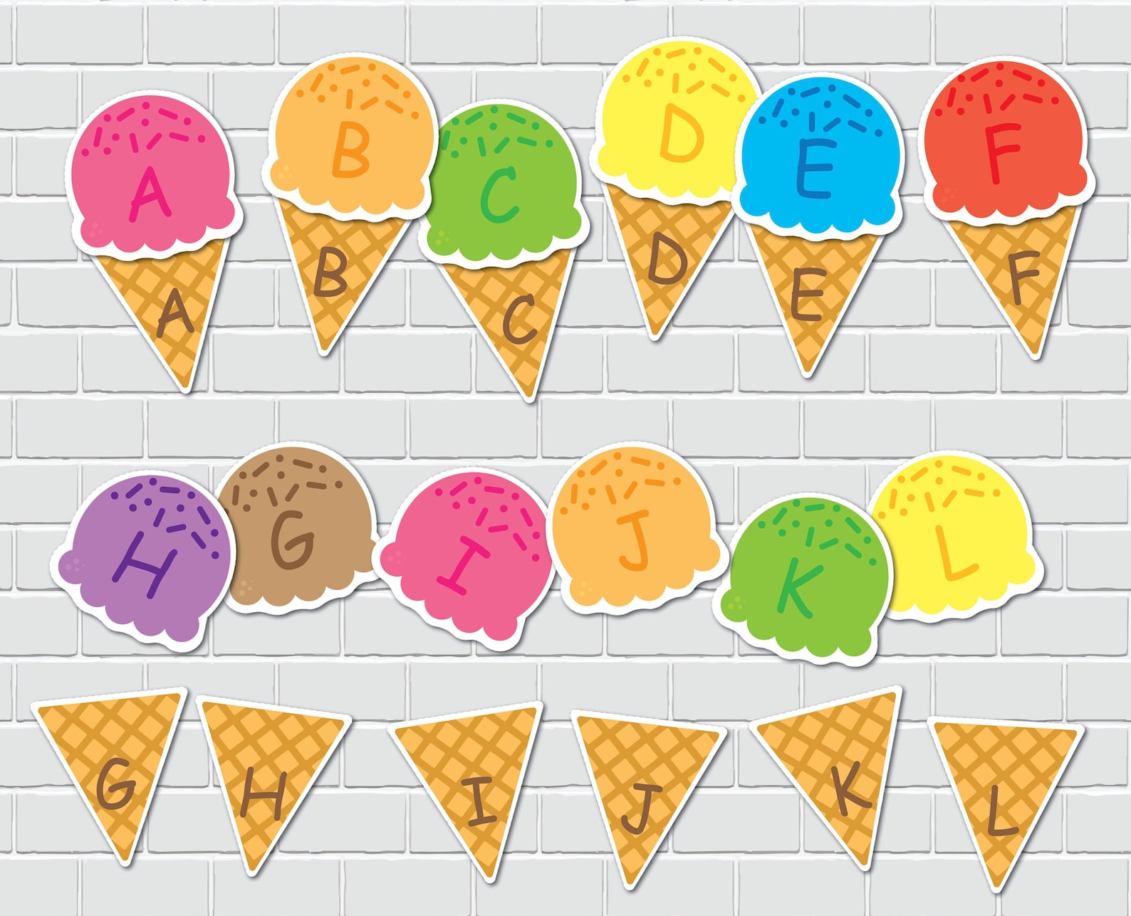 Ice Cream Alphabet Matching Activity. Toddler Printable ABC - Etsy