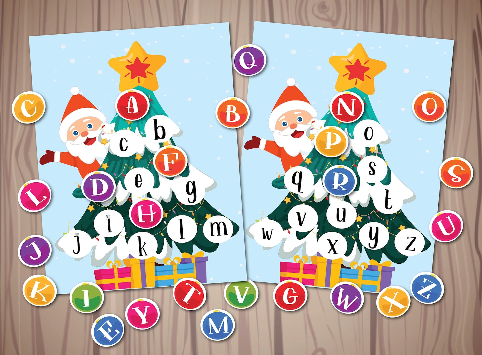 Alphabet Matching Activity Christmas Busy Book Pages - Etsy