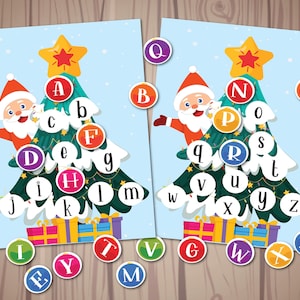 Alphabet Matching Activity, Christmas Busy Book Pages, Prechool ABC ...