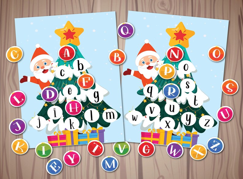 Alphabet Matching Activity Christmas Busy Book Pages - Etsy
