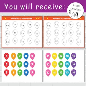 Preschool Math Activities Addition and Subtraction Practice for ...