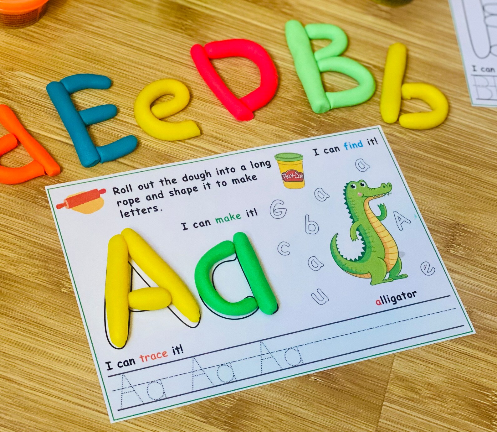 Alphabet Play Dough Mats ABC Printable Play Doh Preschool - Etsy