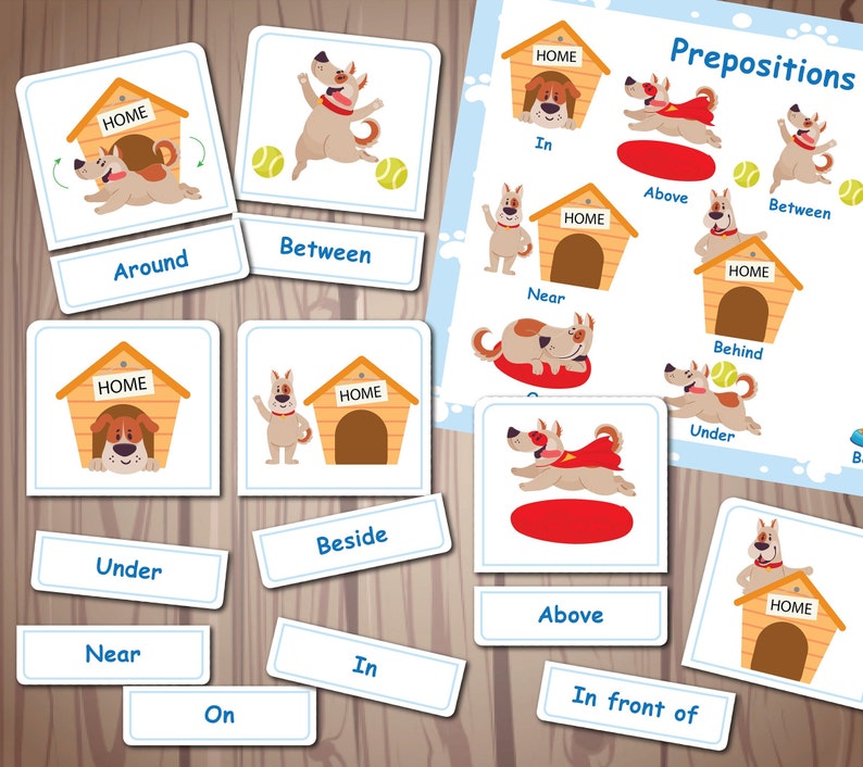Prepositions Flashcards English Prepositions Printable - Etsy Australia