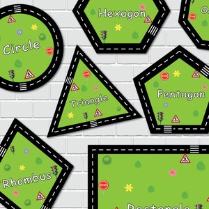 Road Shape Mats for Preschool, 2D Shapes Printable Activity, Homeschool ...