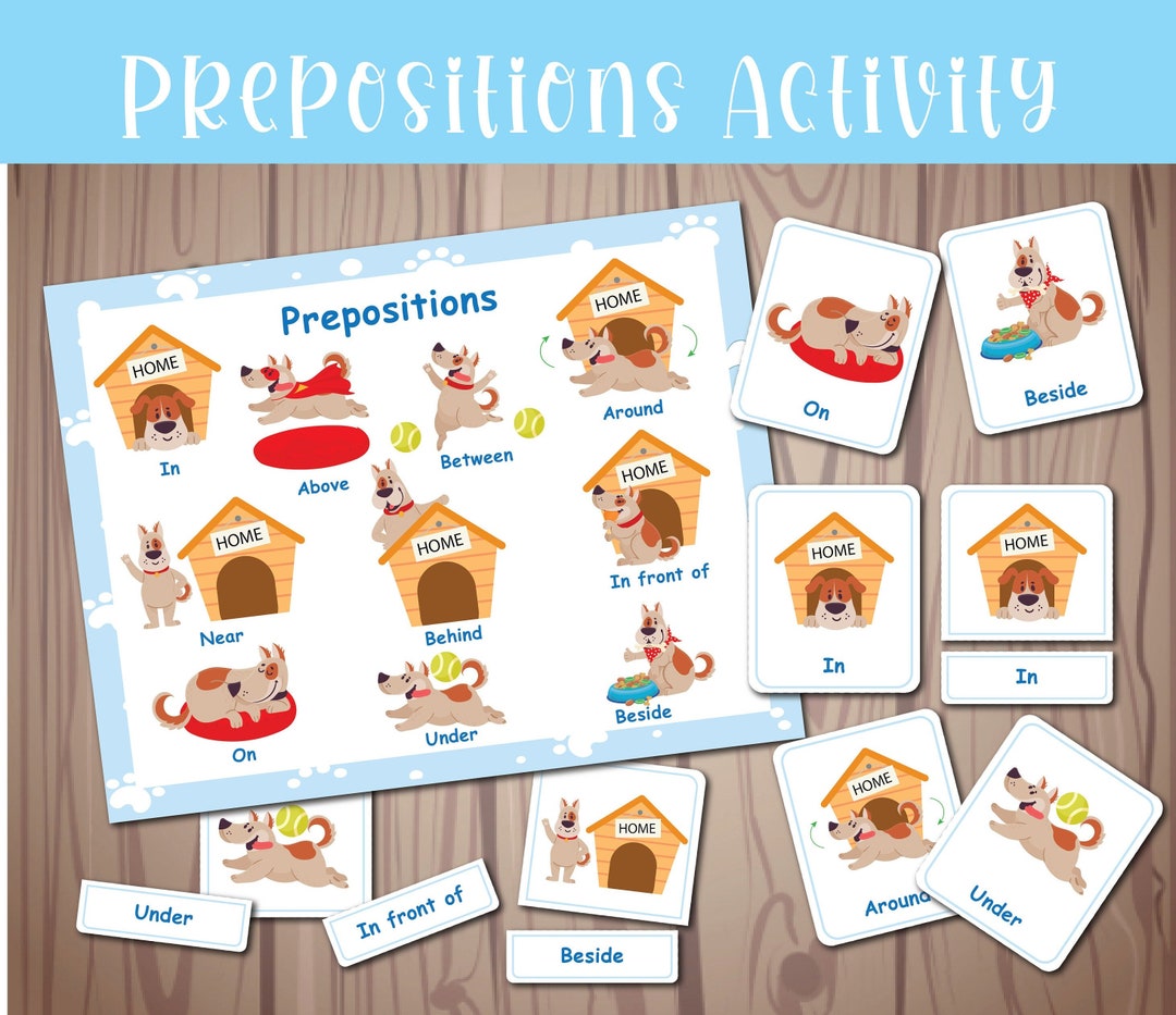 Prepositions Flashcards, English Prepositions Printable Activity ...