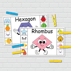 Shapes Clip Cards, 2D Shapes Printable Activities, File Folder Games ...