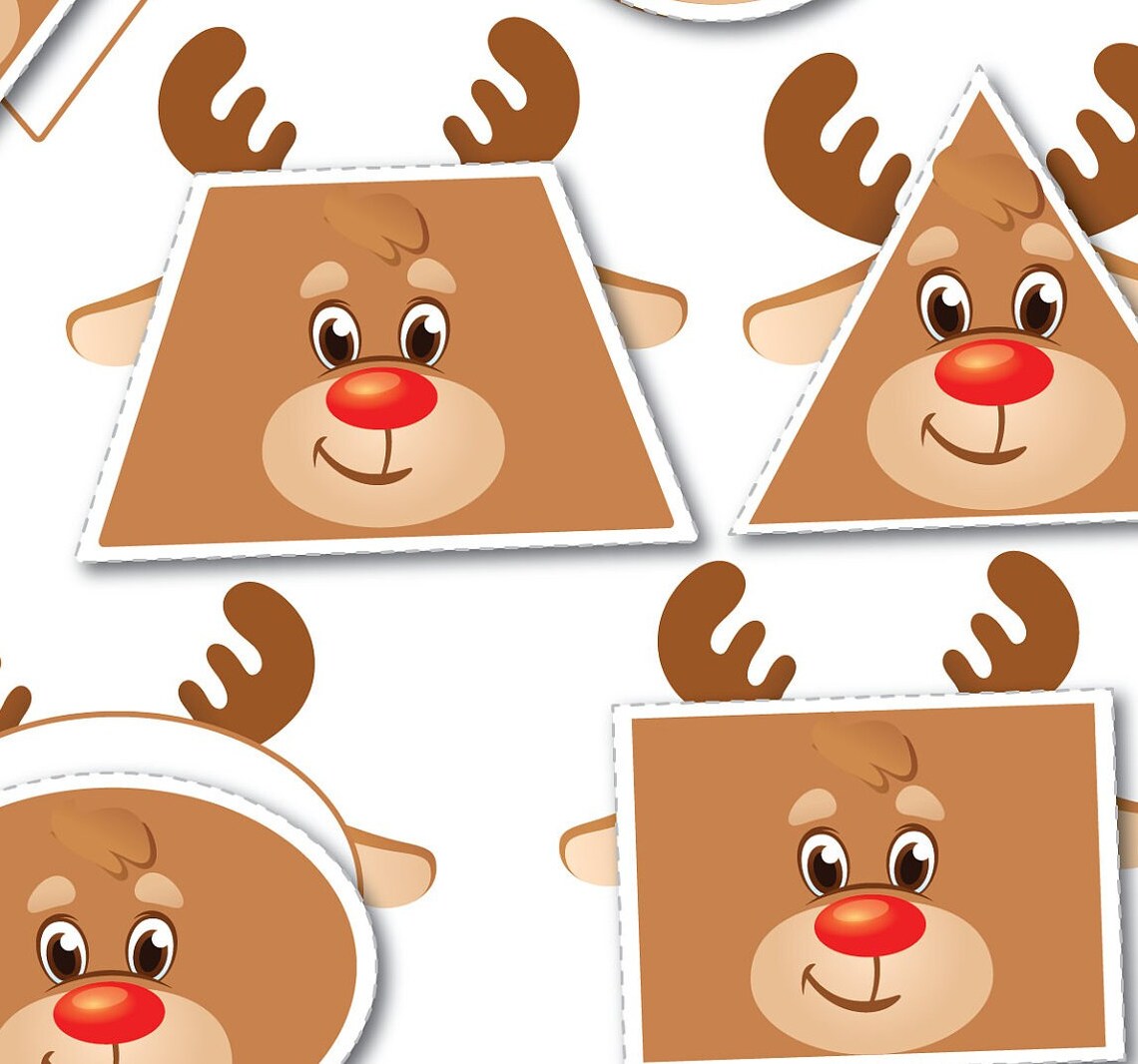 Reindeer Shape Matching Activity, 2D Shapes, Winter Busy Book Page ...
