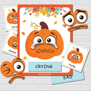 Pumpkin Emotions Activity for Kids, Preschool Feelings Printables ...