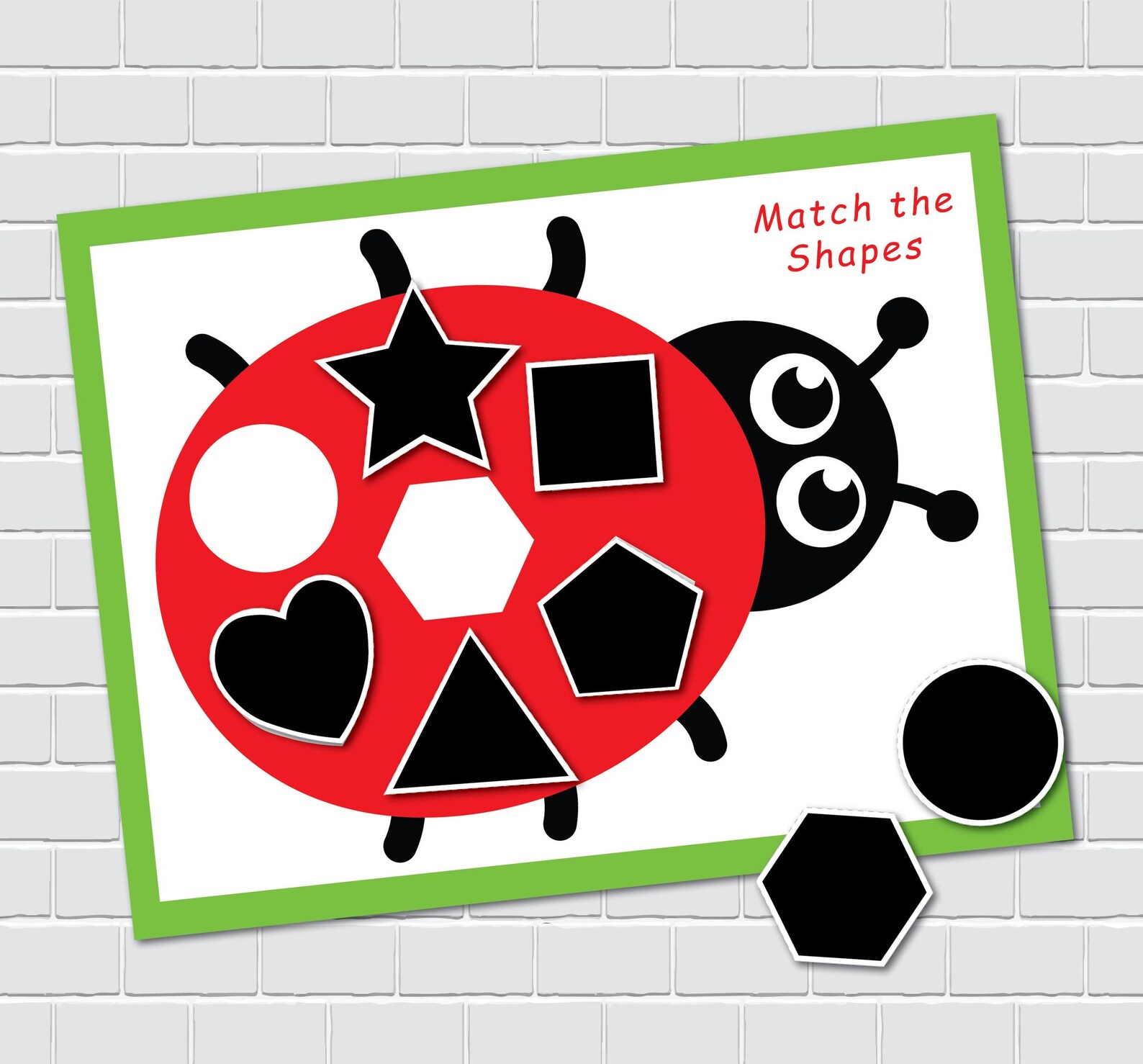 Ladybug Shapes Matching Activity, 2D Shapes, File Folder Games, Special ...