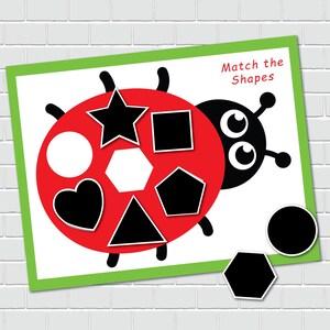 Ladybug Shapes Matching Activity, 2D Shapes, File Folder Games, Special ...