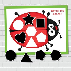 Ladybug Shapes Matching Activity, 2D Shapes, File Folder Games, Special ...