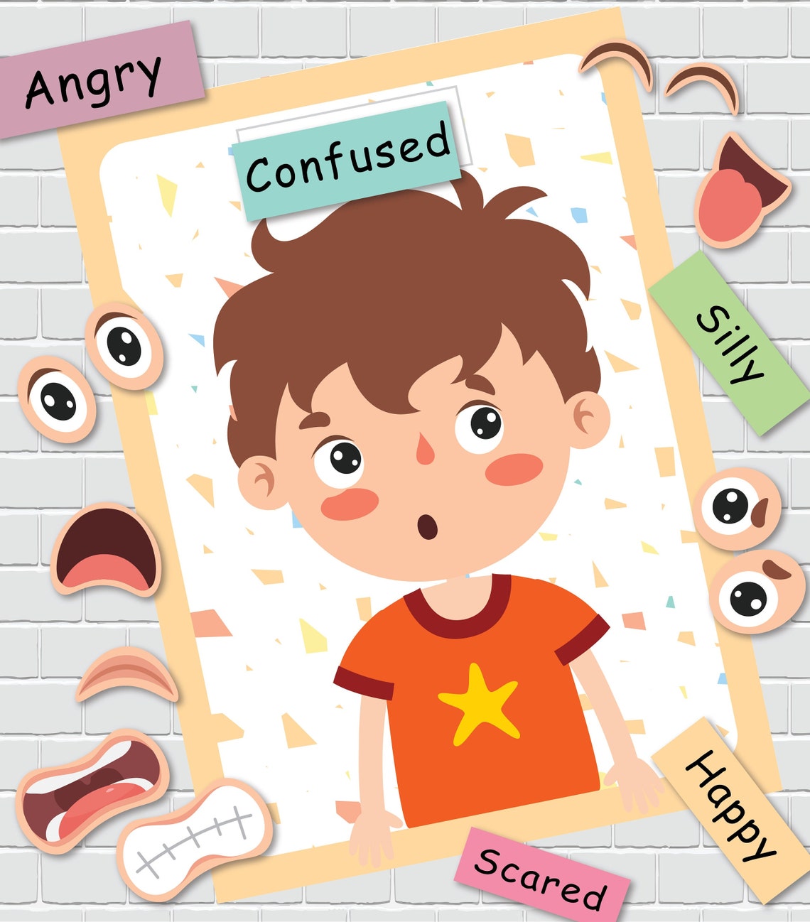 Boys Emotions Activity Kids Feelings Matching Game - Etsy