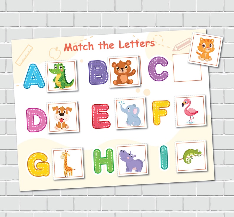 Alphabet Matching Activity for Kids, ABC Busy Book Pages, Learning ...