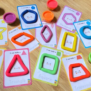 Shapes Play Dough Mats, Printable Montessori Play Doh Activity ...