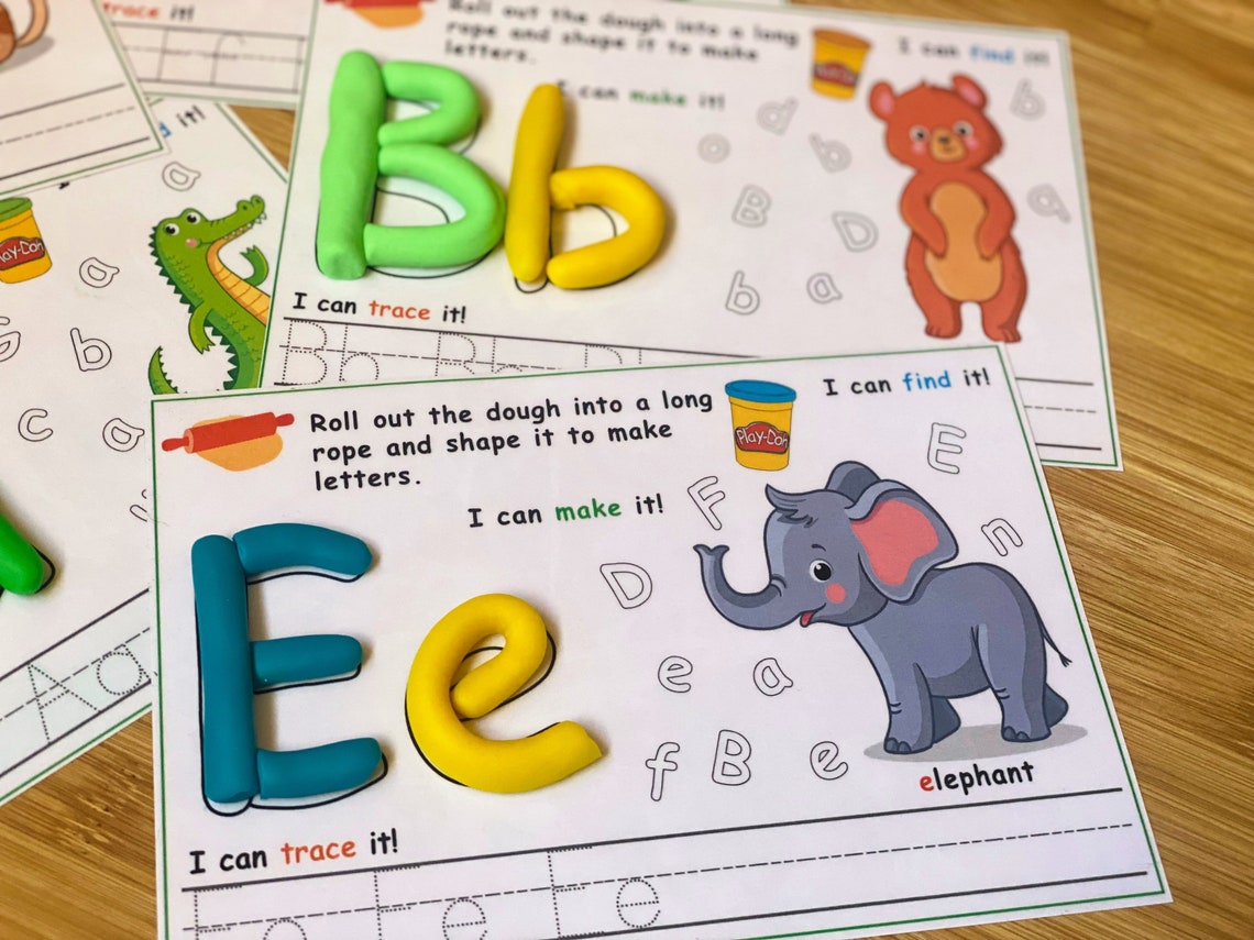 Alphabet Play Dough Mats ABC Printable Play Doh Preschool - Etsy