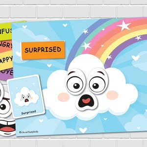 Emotions and Feelings Matching Game, Rainbow Activity for Kids, Autism ...