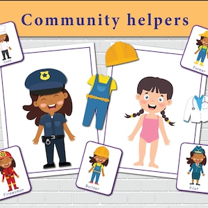 Community Helpers Dress up Preschool Printable Worksheets | Etsy